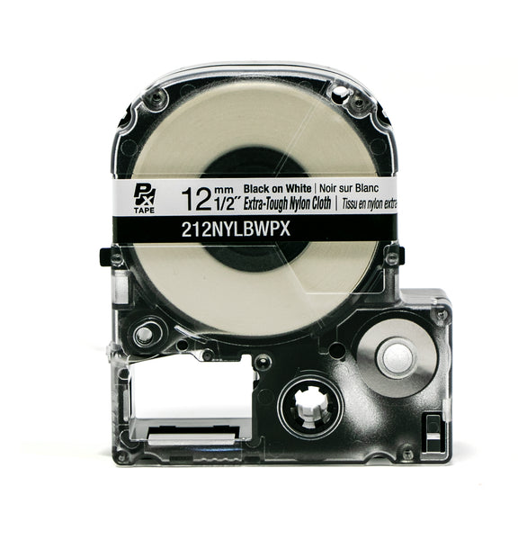 Epson 212NYLBWPX 1/2" White Matte Extra-Tough Nylon Cloth Label PX Tap ...